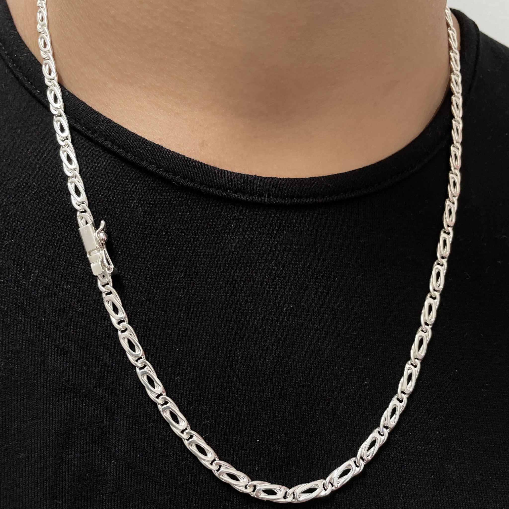 Cadena Mónaco de 3mm de Plata Ley 950 para Hombre | Nativos Jewelry ...